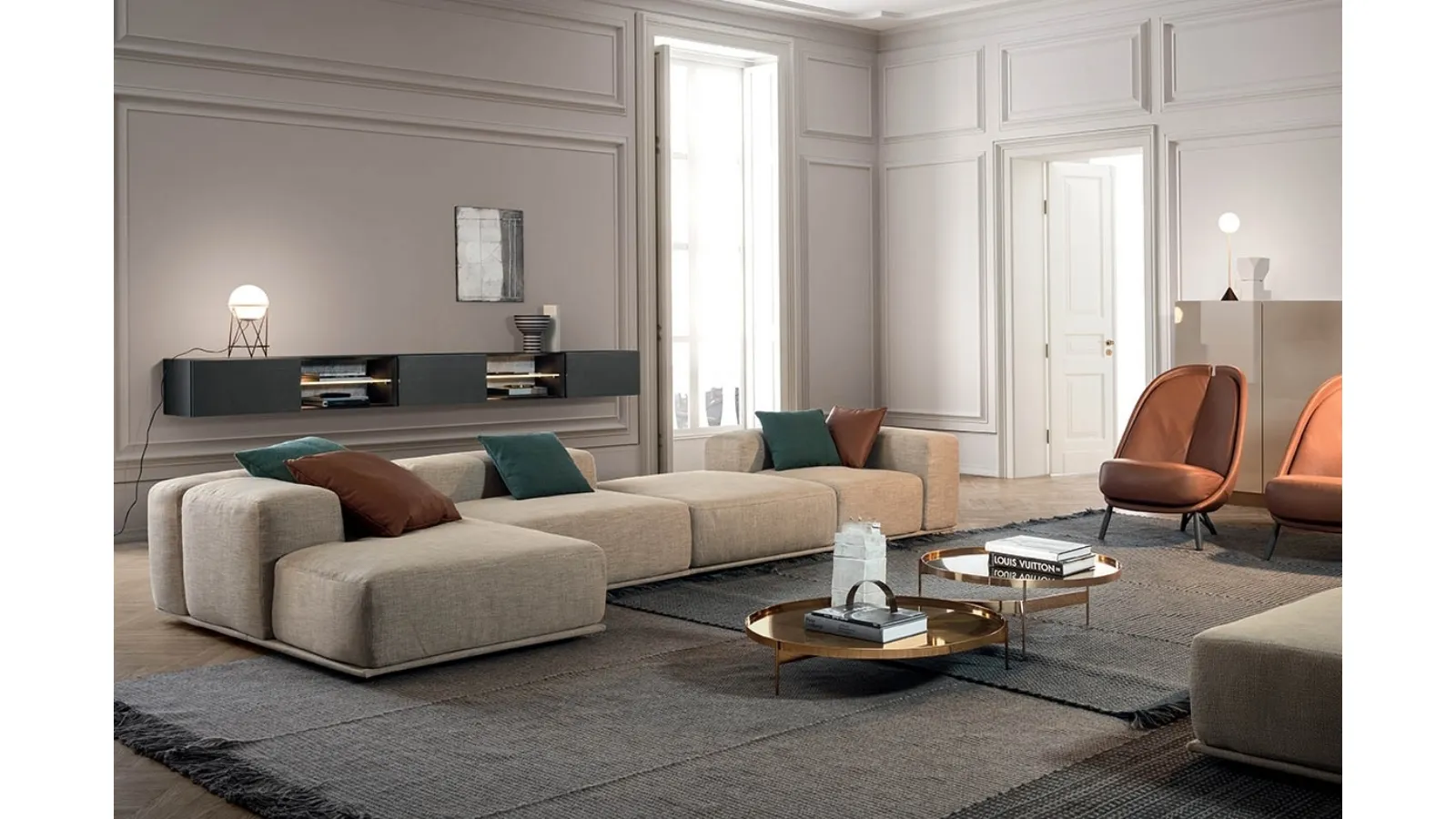 Divano con penisola Delano di Pianca